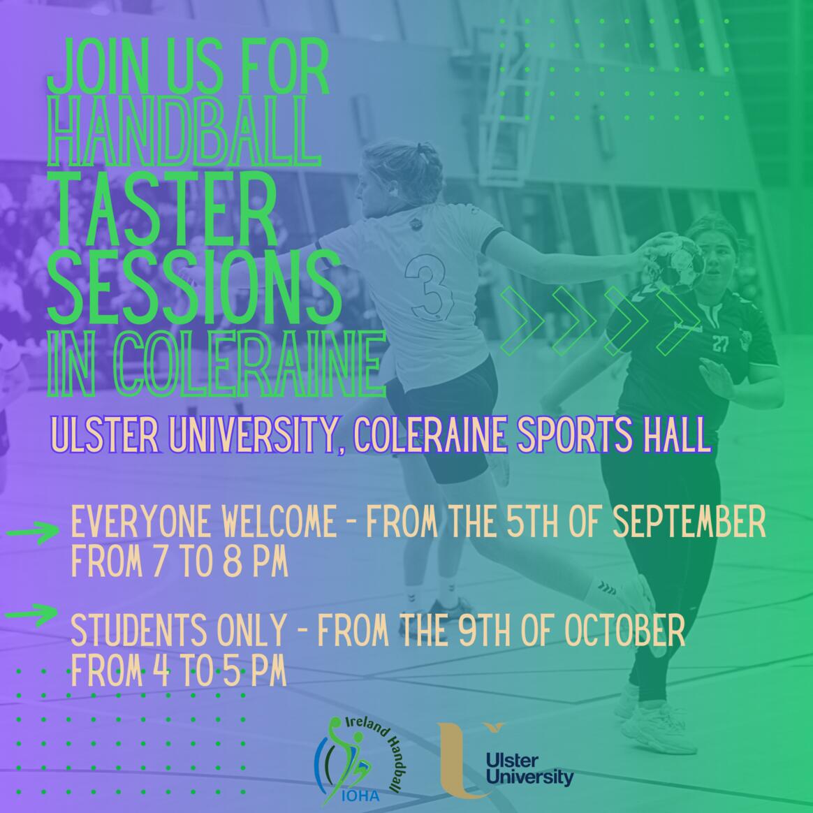 Handball Taster Sessions in Ulster University Coleraine in Northern Ireland